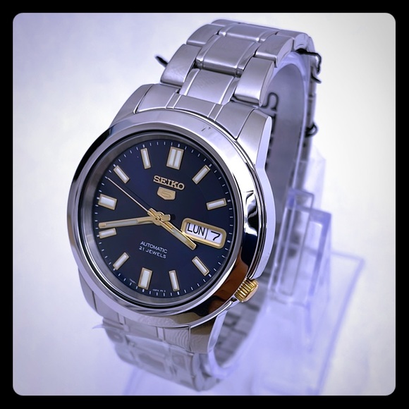 Seiko | Accessories | New Seiko 5 Automatic Blue Face Men S Watch ...